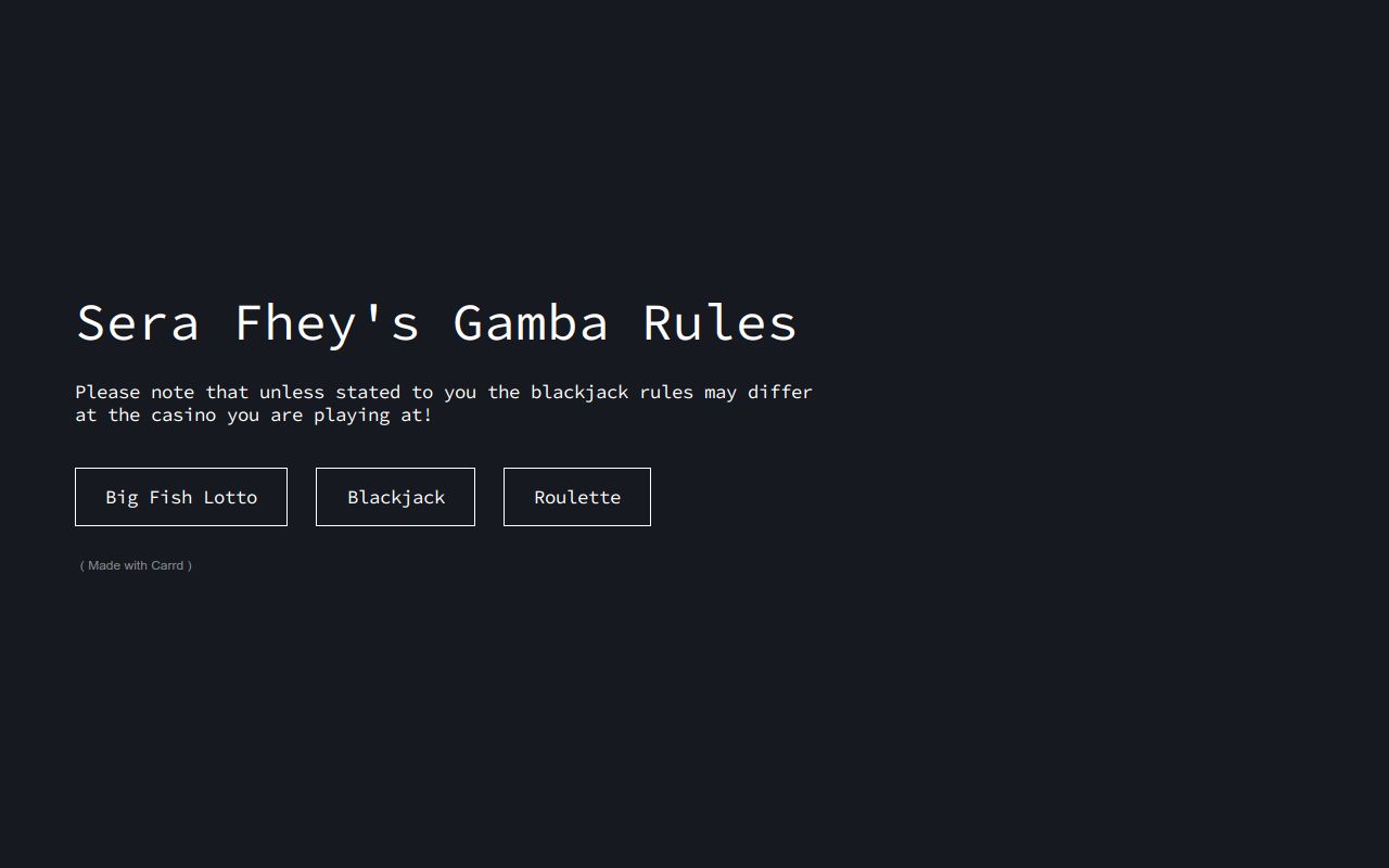 Sera Fhey's Gamba Rules